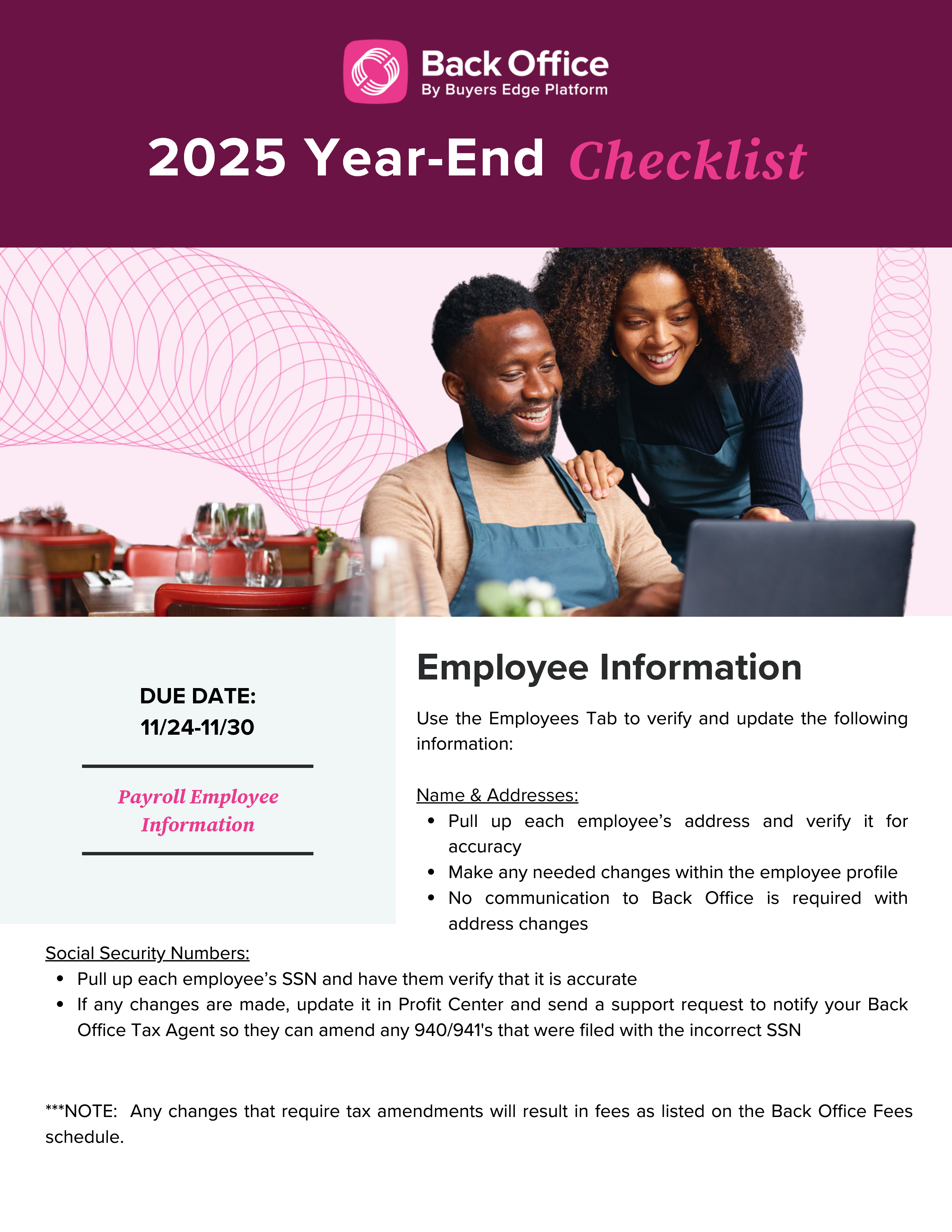 2025 Year-End Employee Information Document – Back Office